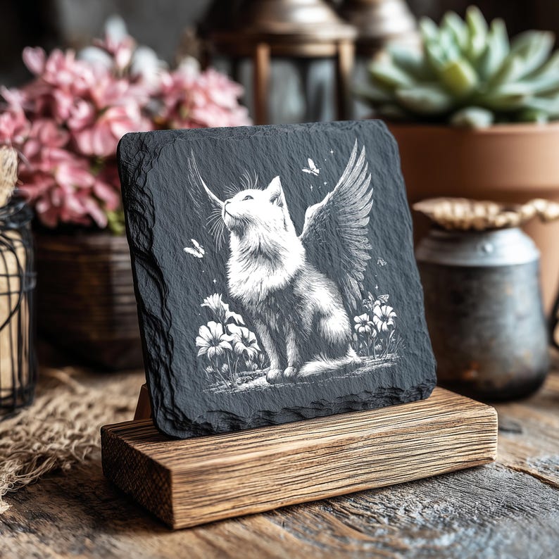 Cat Memorial SVG PNG DXF, Sympathy Pet Loss Engraving Files, Inverted ...
