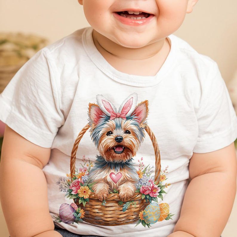 Easter Yorkie Clipart Bundle, Cute Dog Bunny PNG JPG Digital Art - Etsy