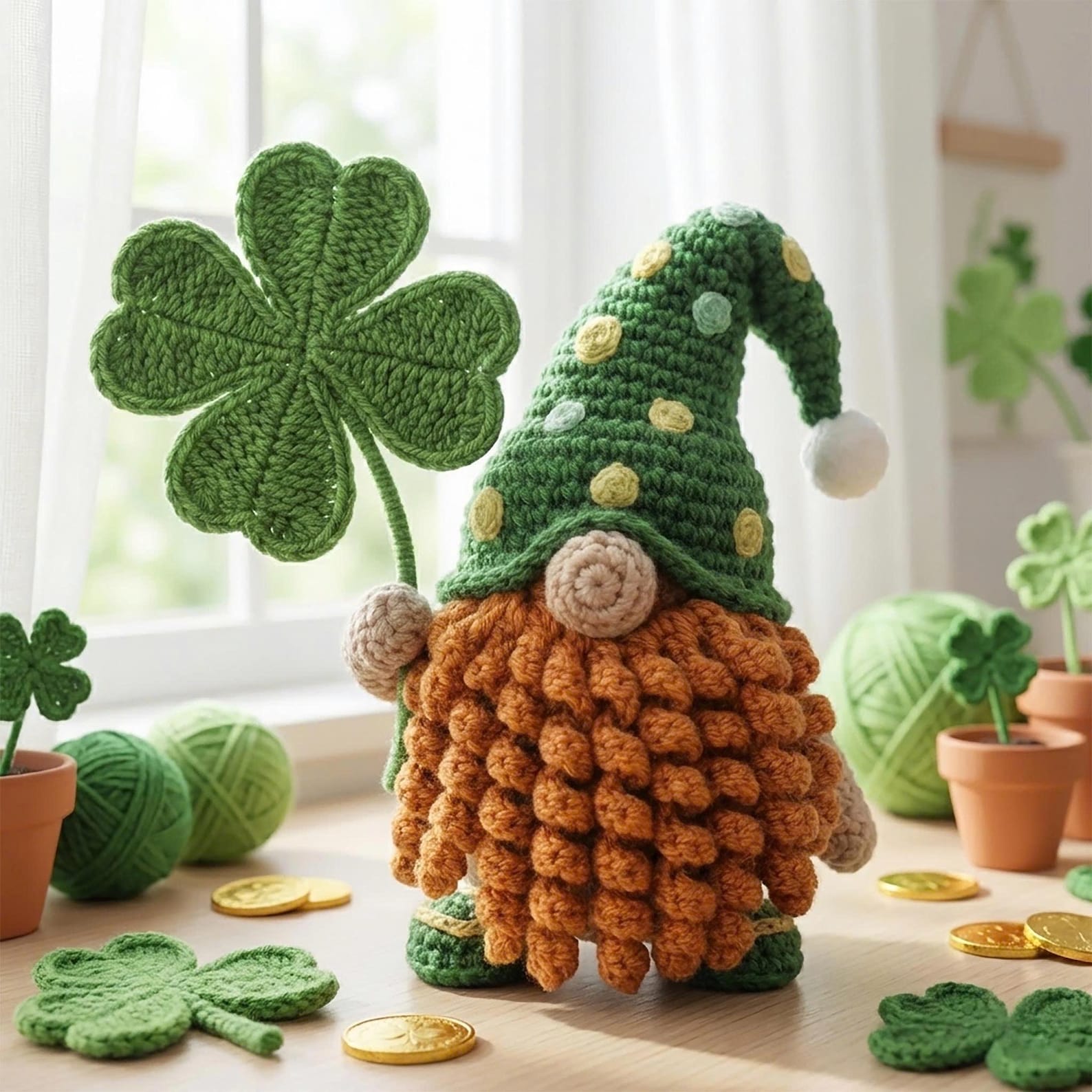Handmade Patrick Gnomes Crochet Plush, Amigurumi St. Patrick's Day ...
