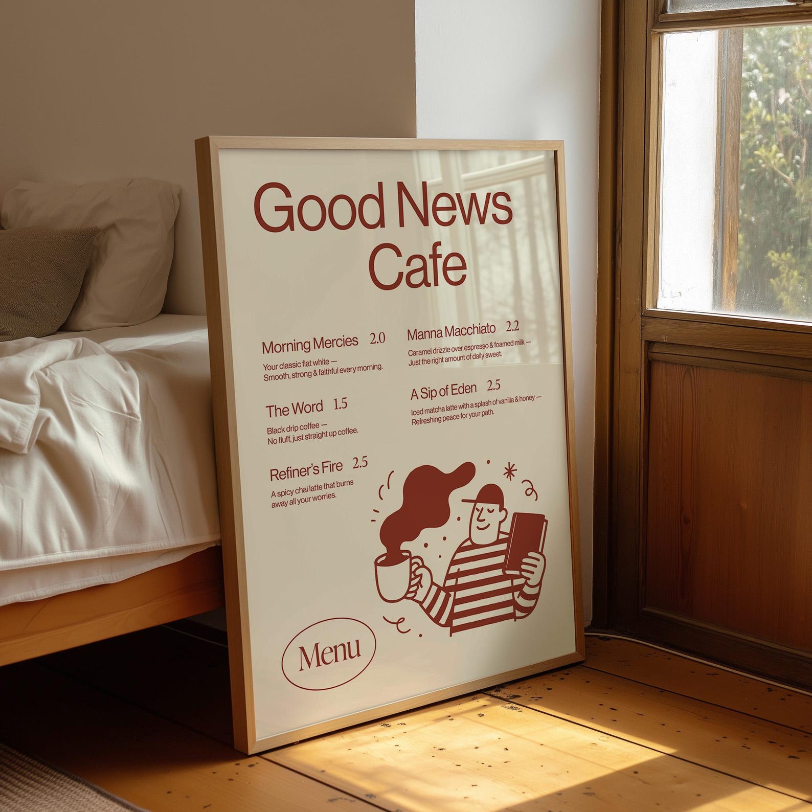 Retro Christian Cafe Print: Scripture Drinks, Kitchen Decor (digital ...