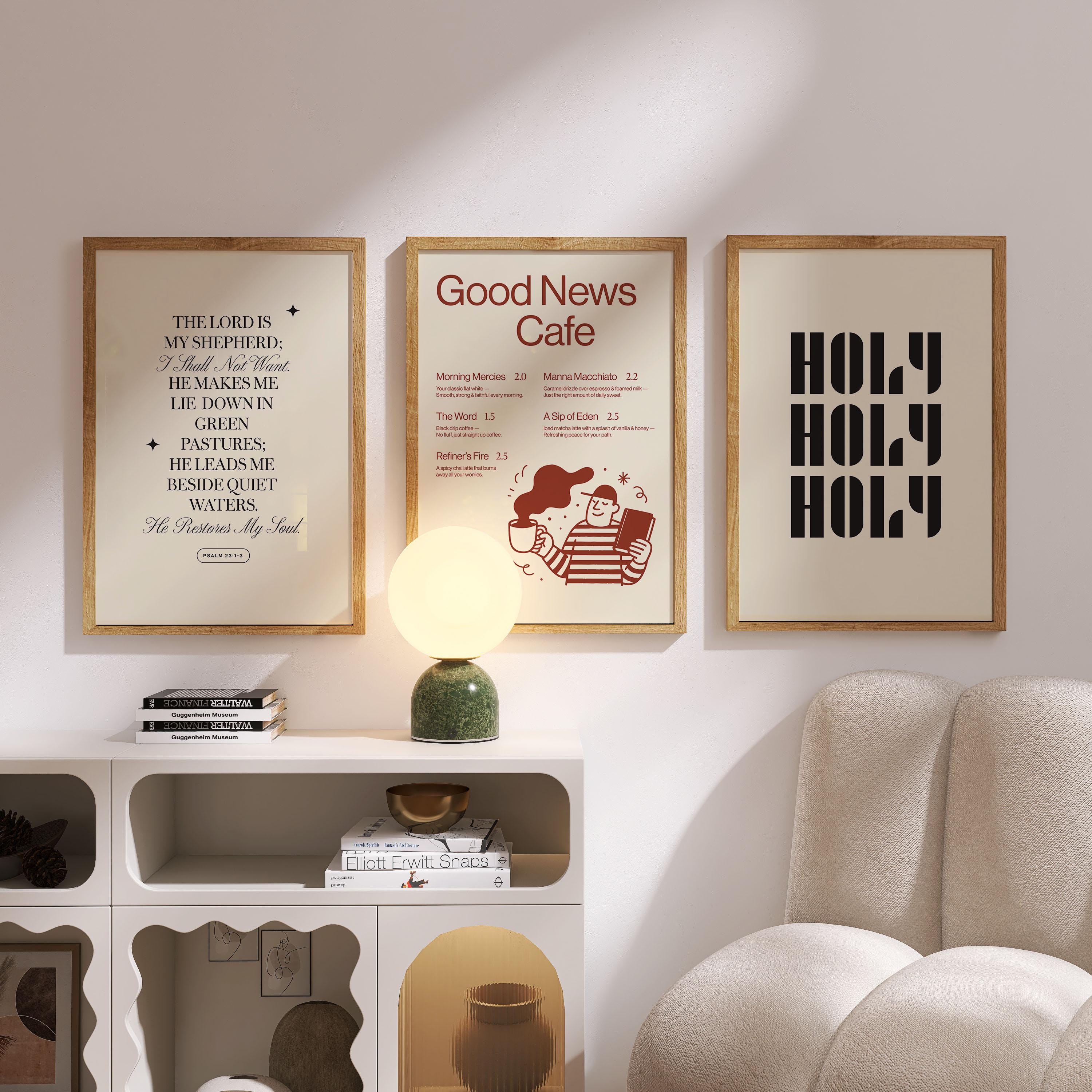 Retro Christian Cafe Print: Scripture Drinks, Kitchen Decor (digital ...