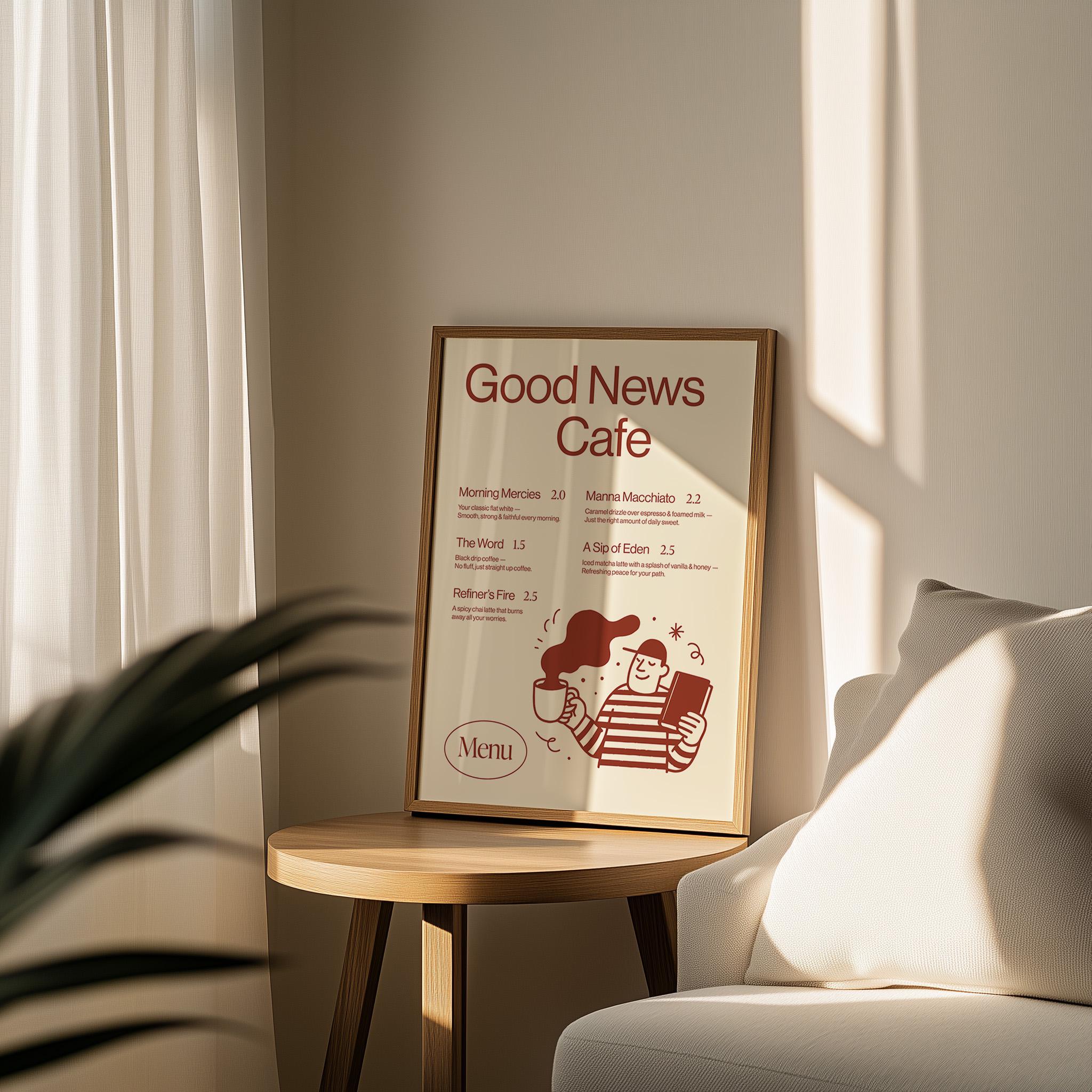 Retro Christian Cafe Print: Scripture Drinks, Kitchen Decor (digital ...