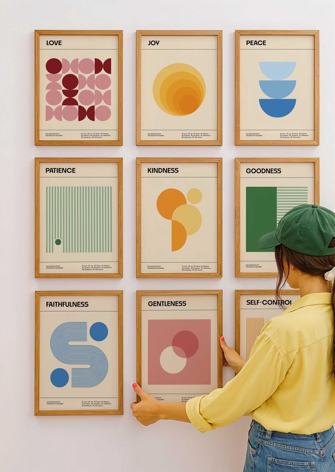 Fruit of the Spirit Christian Posters: Bauhaus Bible Verse Prints ...