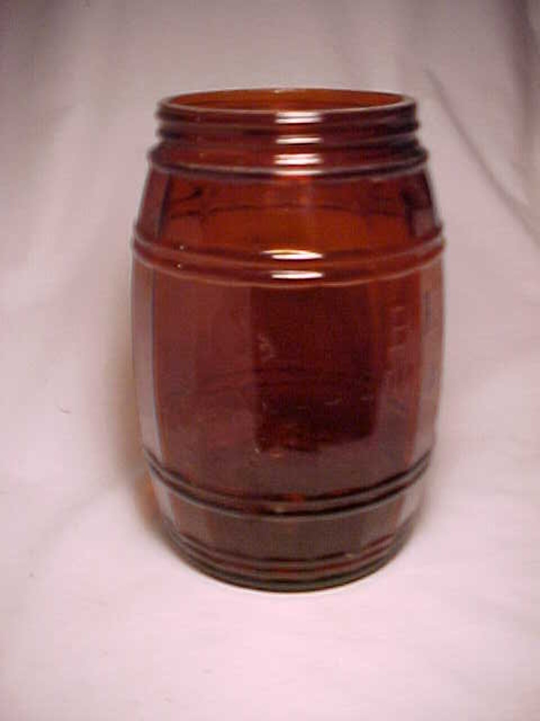 C1880-90s Globe Tobacco Company Detroit, Mich. Amber Barrel Tobacco Jar ...