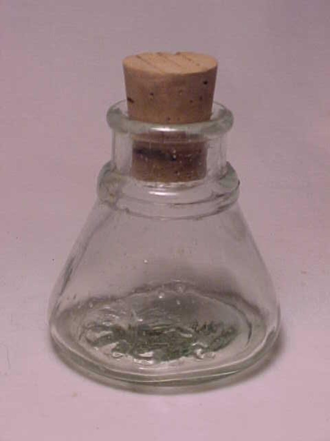 C1920s Carter's No. 5 Clear Glass Cork Top Conical Cone Inkwell Ink ...