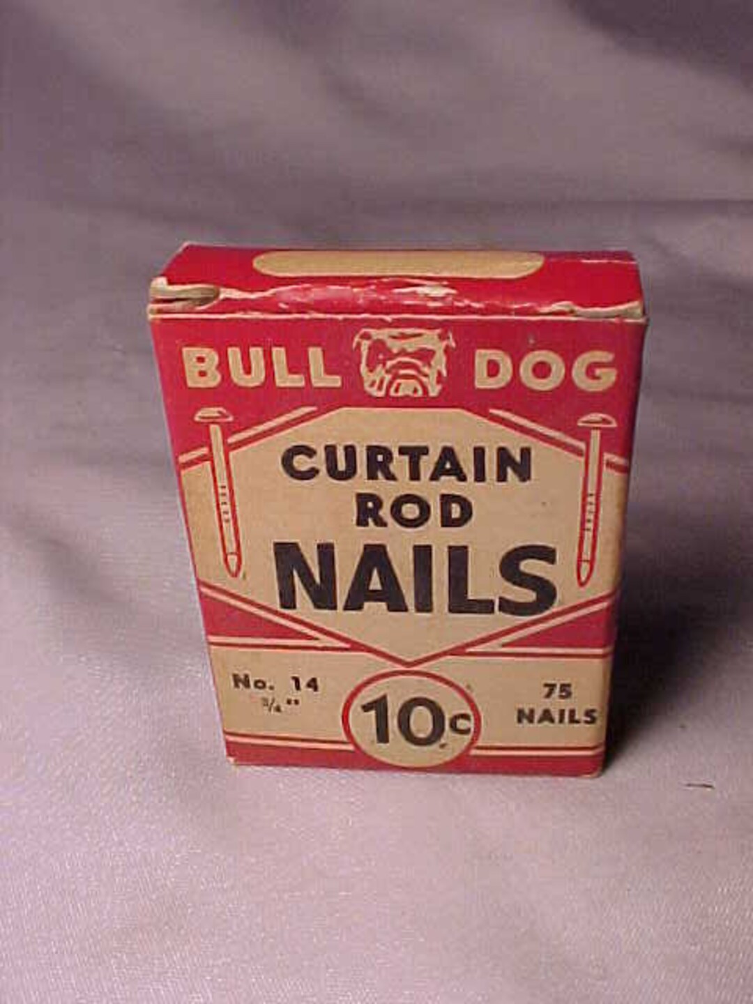 C1940s Bull Dog Curtain Rod Nails No. 14 E. H. Tate Co. Boston, Mass ...