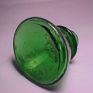 C1880s Carter's 79 Conical Cone Emerald Green Cork Top Blown Glass ...