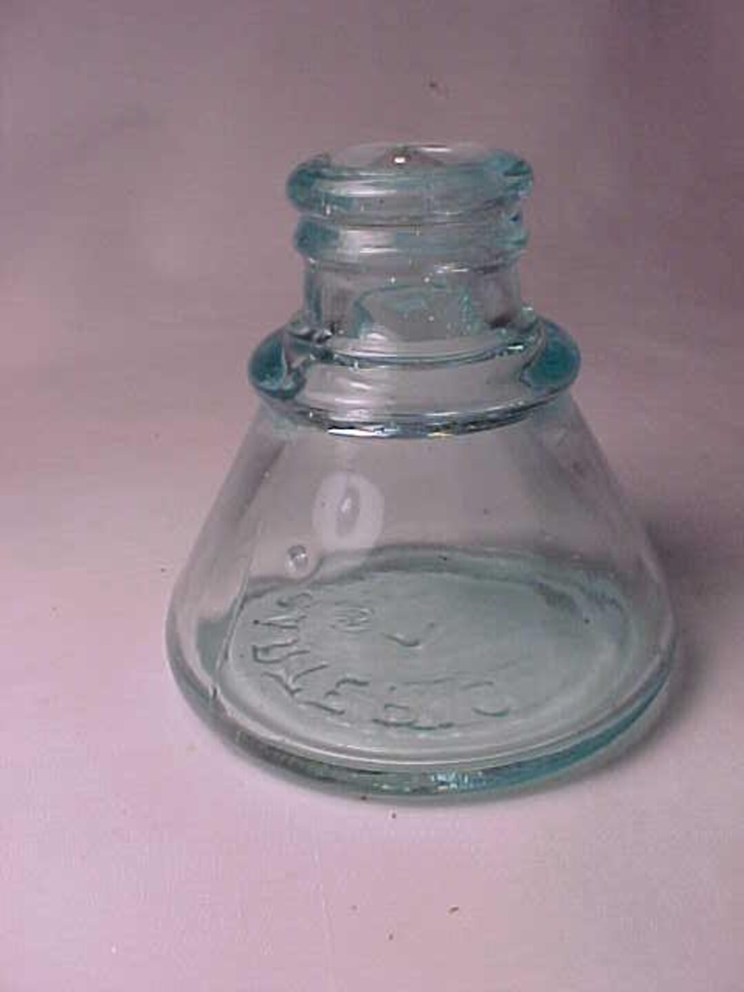 C1880s Carter's 7 Conical Cone Aqua Blown Glass Cork Top Inkwell Ink ...
