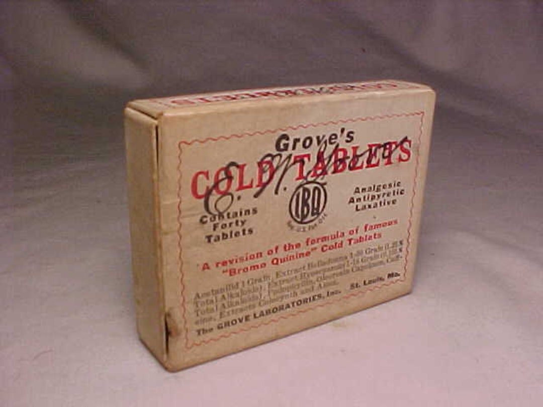 C1930s Grove's Bromo Quinine Cold Tablets the Grove Laboratories Inc ...