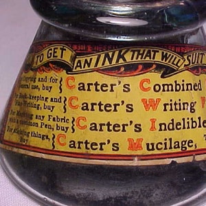 C1880s Carter's Black Letter Ink Carter Dinsmore & Co. Boston, New York ...