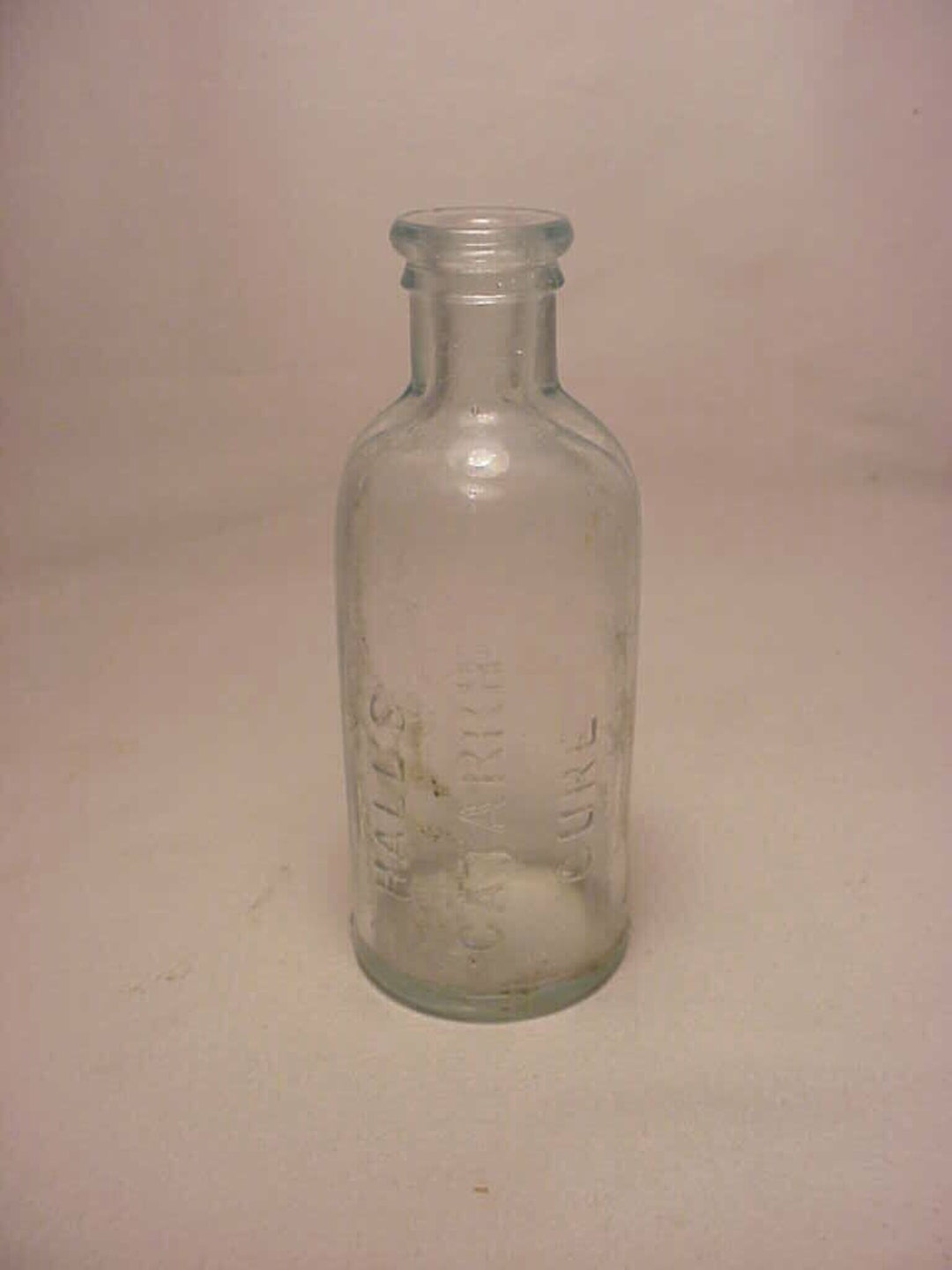 C1890s Hall's Catarrh Cure , Aqua Glass Cork Top Patent Medicine Bottle ...