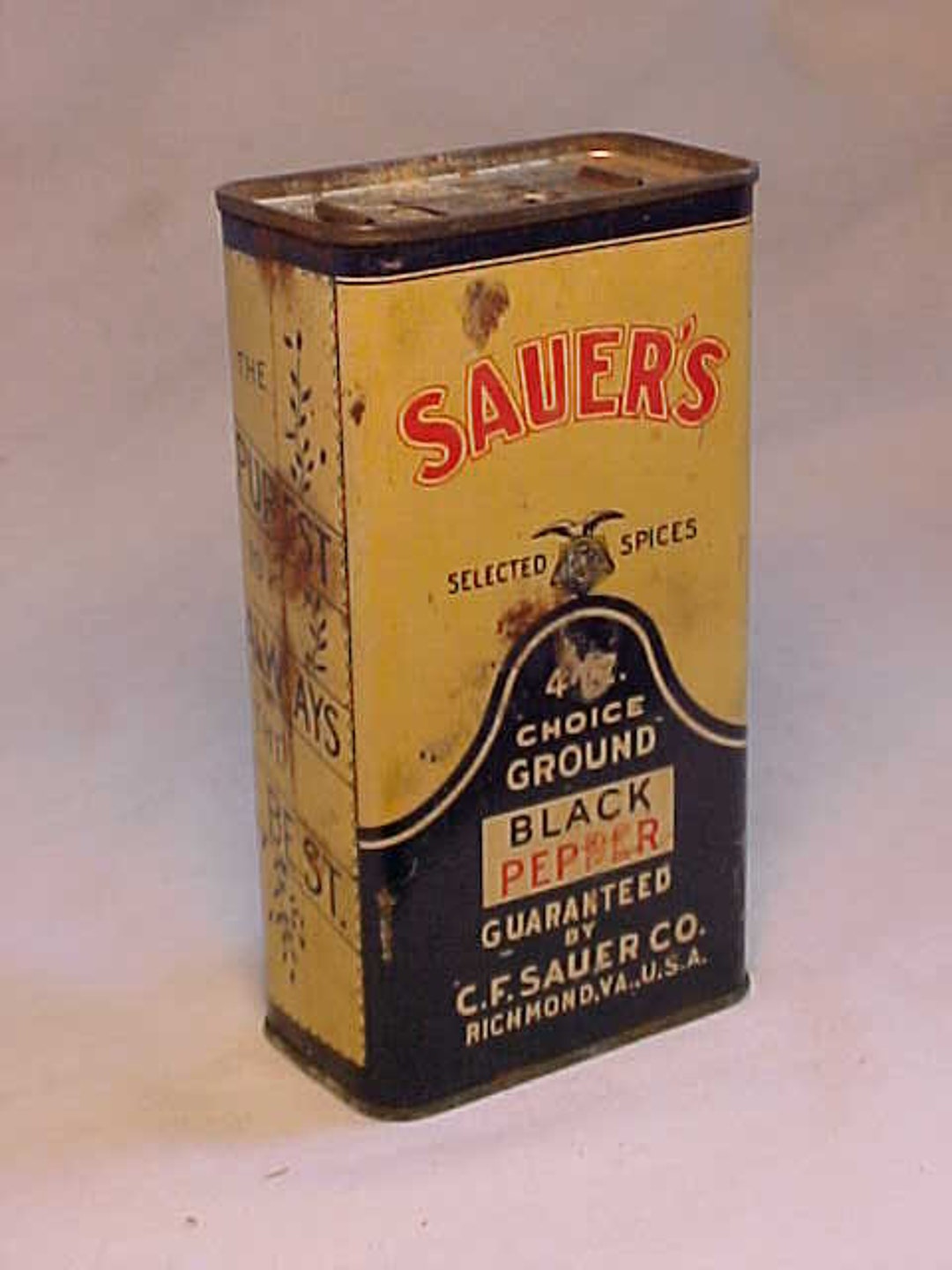 C1920s Sauer's Ground Black Pepper by C. F. Sauer Co. Richmond, VA ...