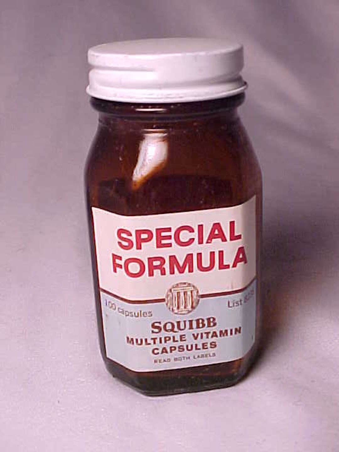 C1950s 100 Capsules Squibb Special Formula E. R. Squibb & Sons New York ...