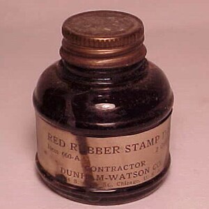 C1930s Dunham Watson Co. Red Rubber Stamp Ink Chicago, Ill.,screw Top ...