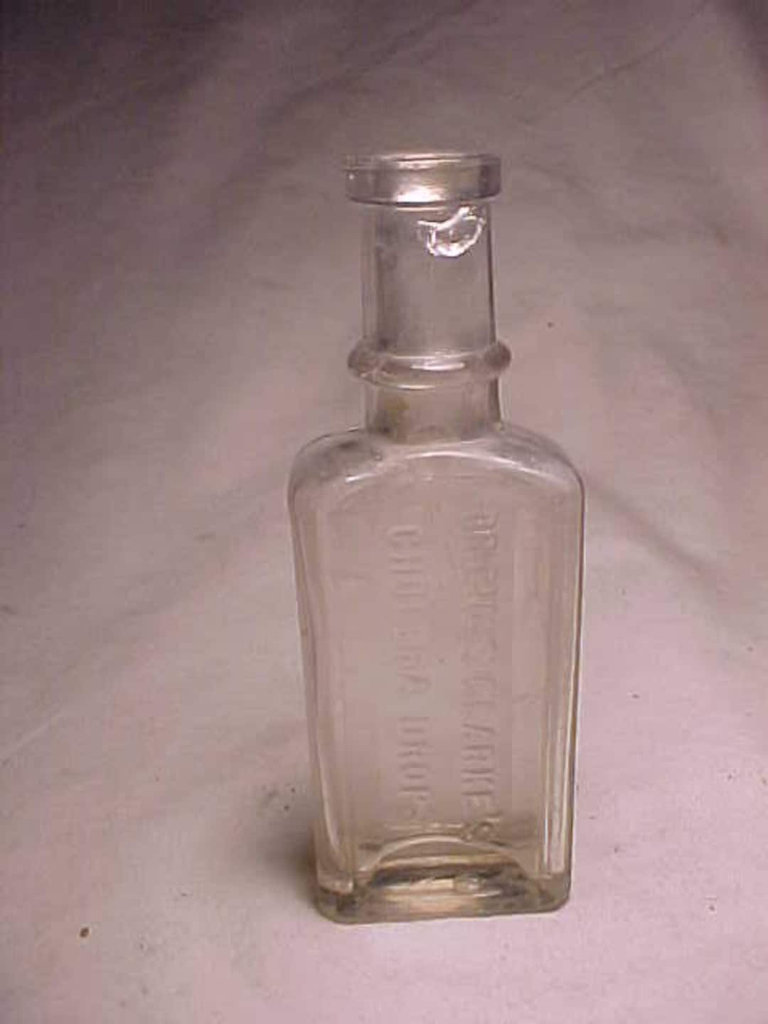 C1890s Dr. Chas. Clarke's Cholera Drops, Clear Blown Glass Pharmacy ...