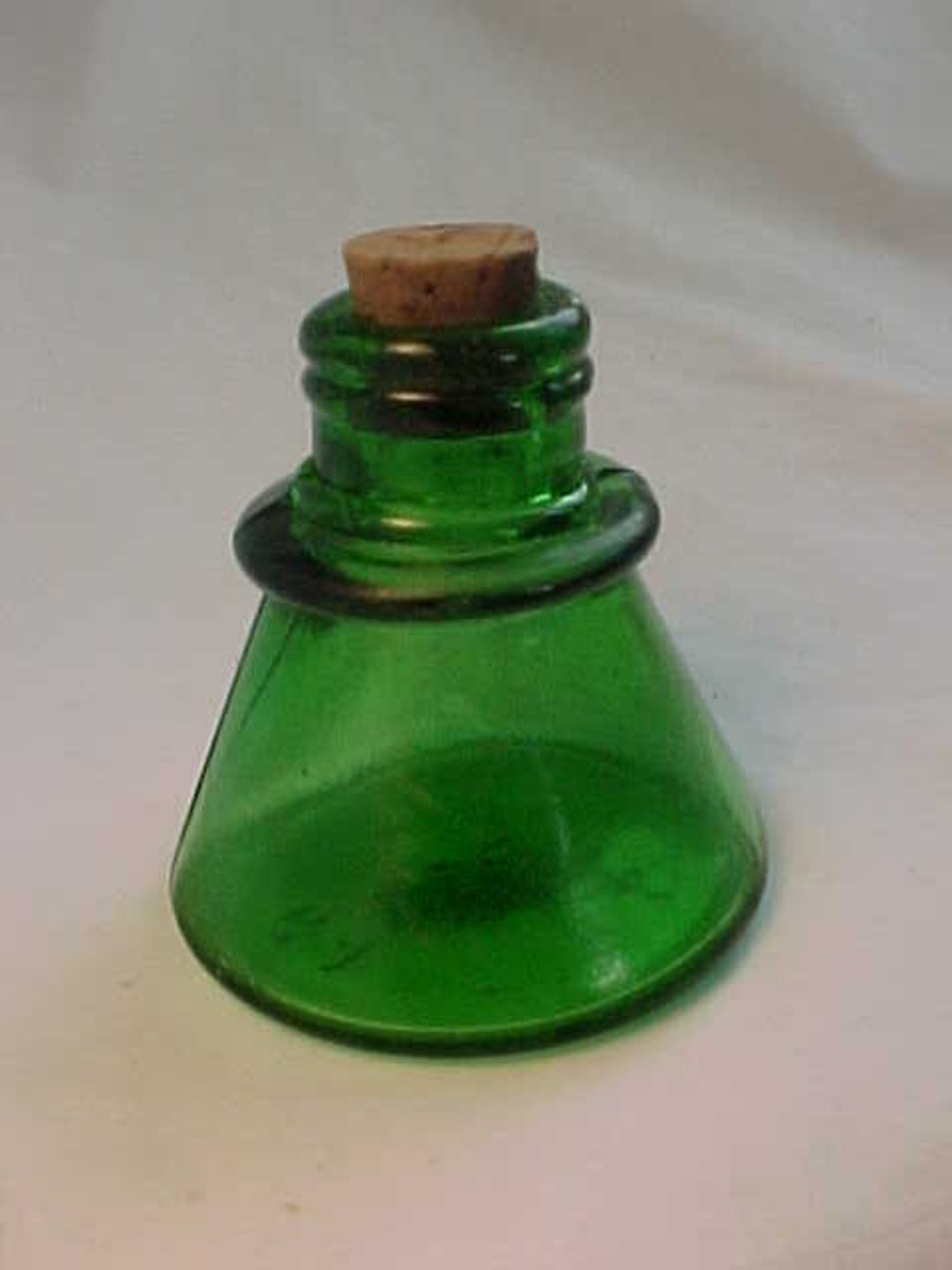 C1880s Carter's 76 Conical Cone Emerald Green Cork Top Blown Glass ...