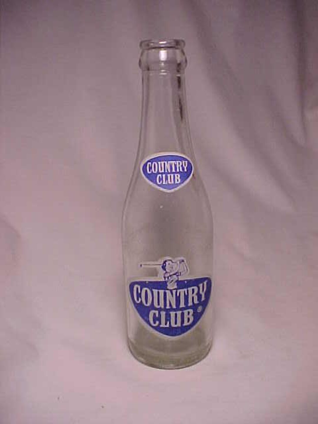 1963 Country Club Beverages Springfield, Mass., Clear Glass Blue ...
