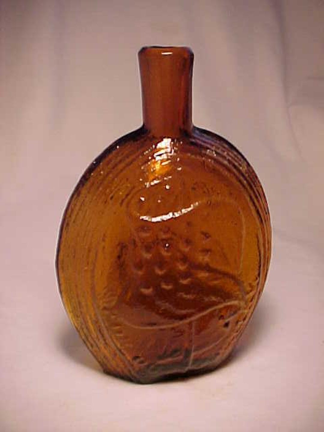 C1940s Cork Top Golden Amber Blown Glass Historical Our Country Flask ...