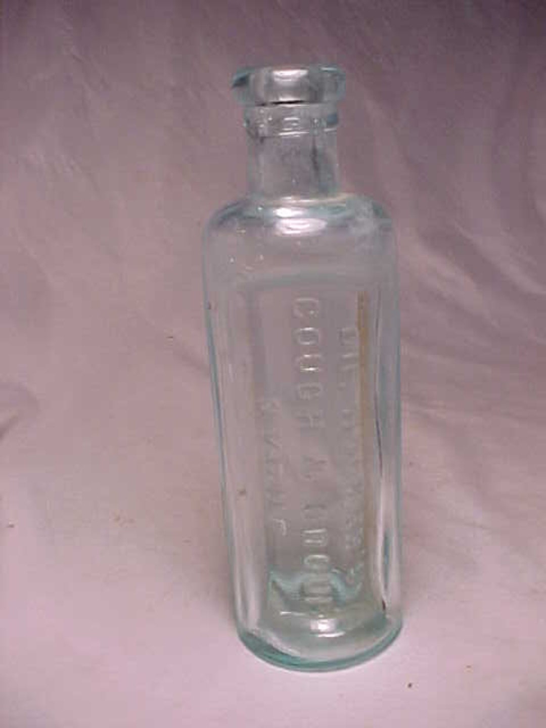 C1880s Dr. Hooker's Cough & Croup Syrup, Cork Top Aqua Blown Glass ...