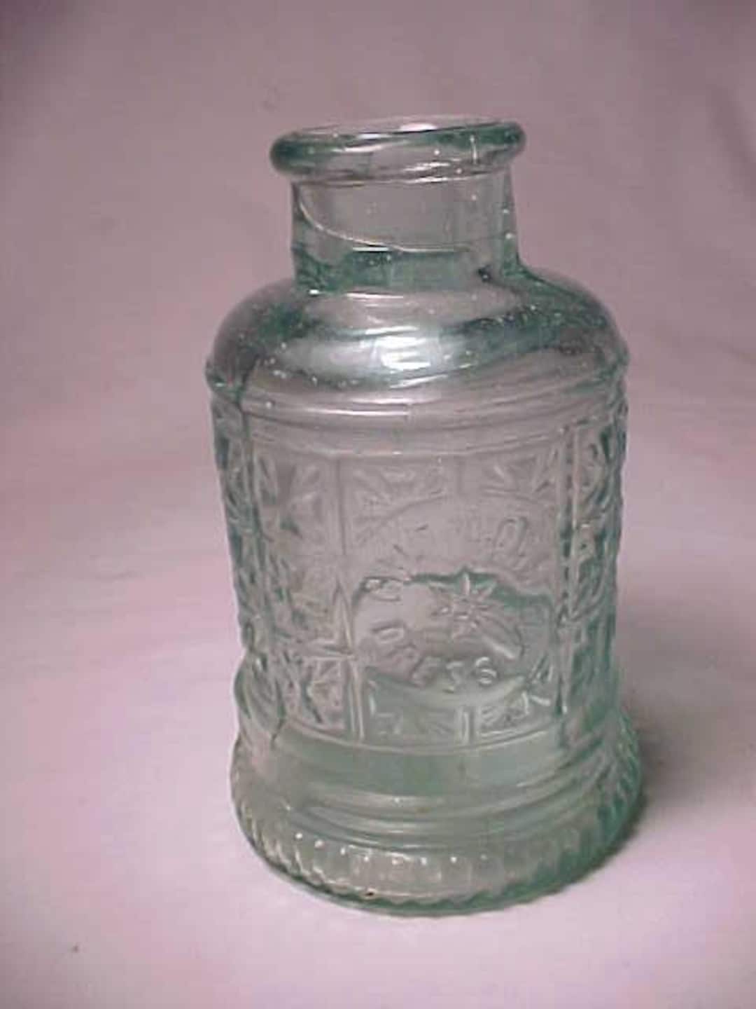 C1890s Whittemore Gilt Edge Dressing Boston, Mass., Aqua Blown Glass ...