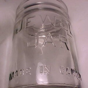 C1920s Jewel Jar Made in Canada Pint Size Canning Fruit Jar Clear Glass ...