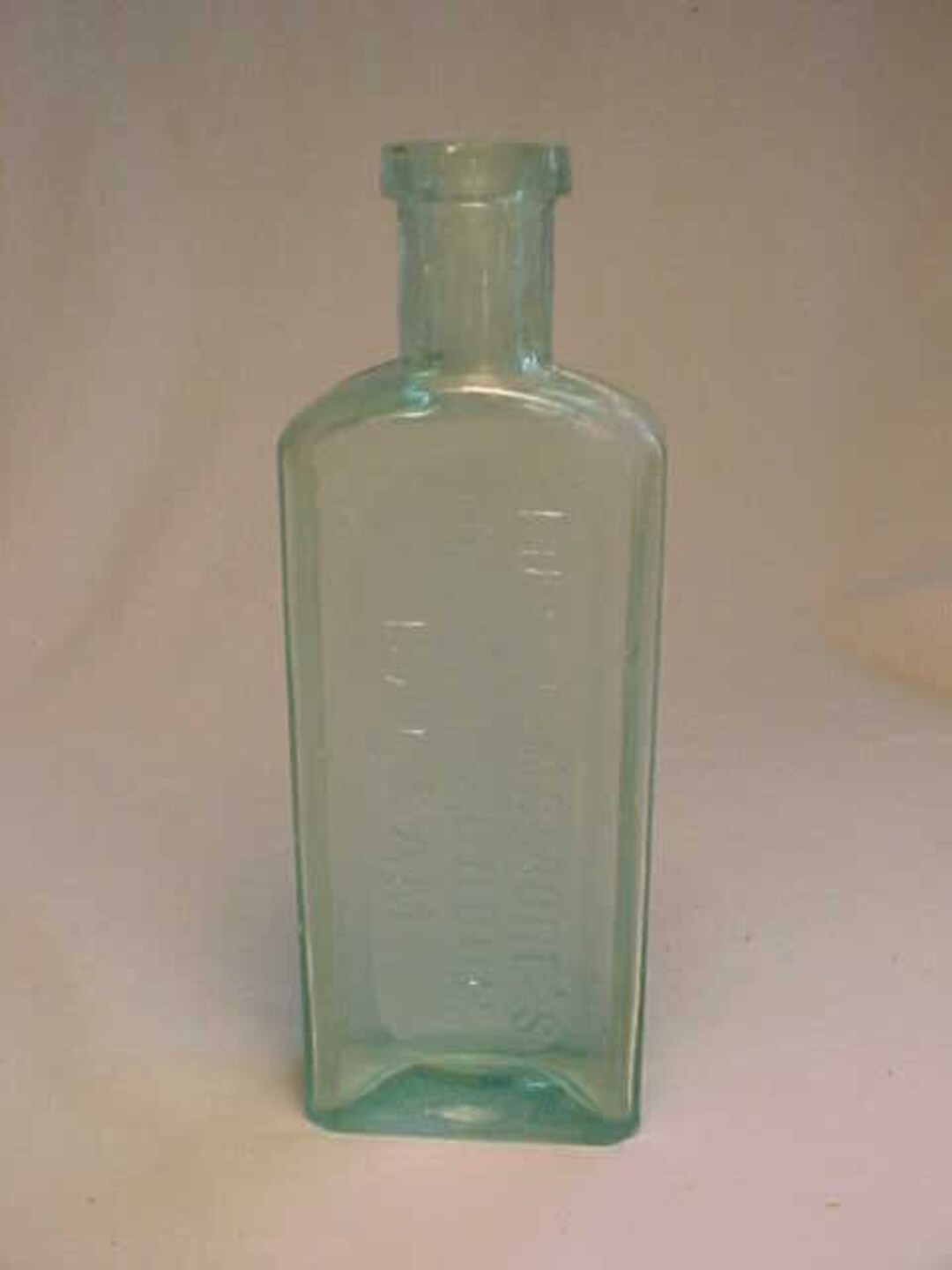 C1890s Mrs. Dinsmore's Cough & Croup Balsam , Aqua Blown Glass Cork Top ...