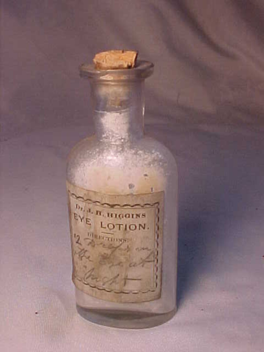 C1880s Dr. J. H. Higgins Eye Lotion Flemington, N.J., Cork Top Blown ...