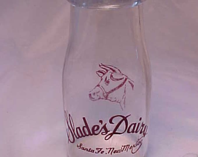 1950 Slade's Dairy Santa Fe, New Mexico, Half Pint Maroon Pyro Painted ...