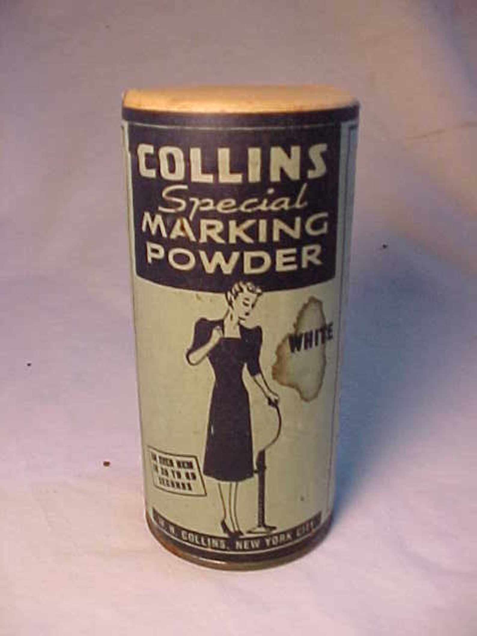 C1930s Collins Special White Marking Powder Container for - Etsy