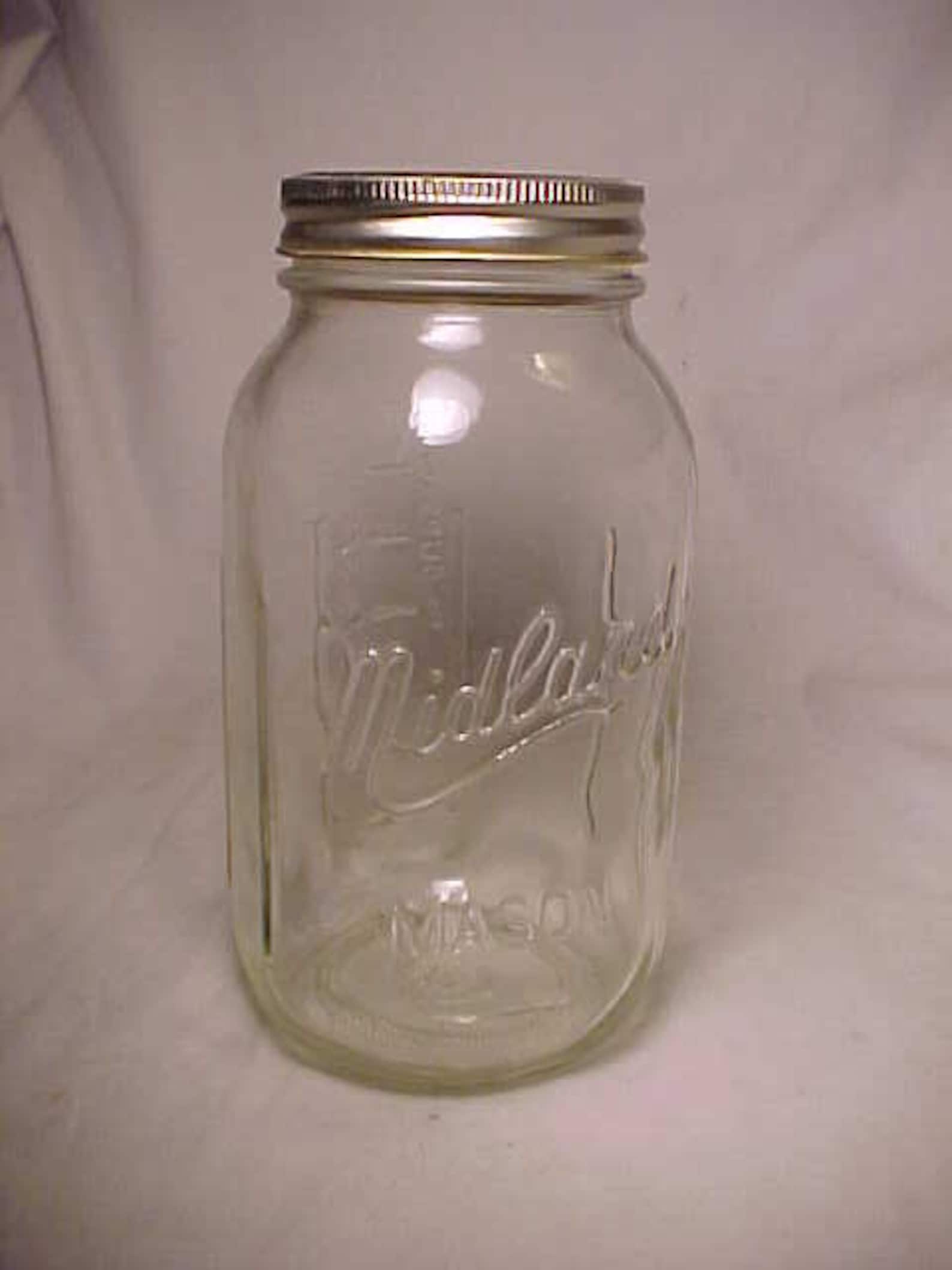 C1970s Midland Mason , Clear Quart Canning Fruit Jar, Country Primitive ...