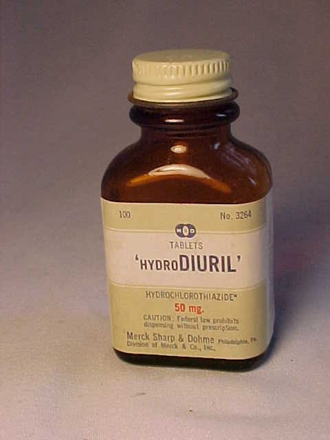 C1960s 100 Tablets No. 3264 Hydro Diuril Merck Sharp & Dohme ...