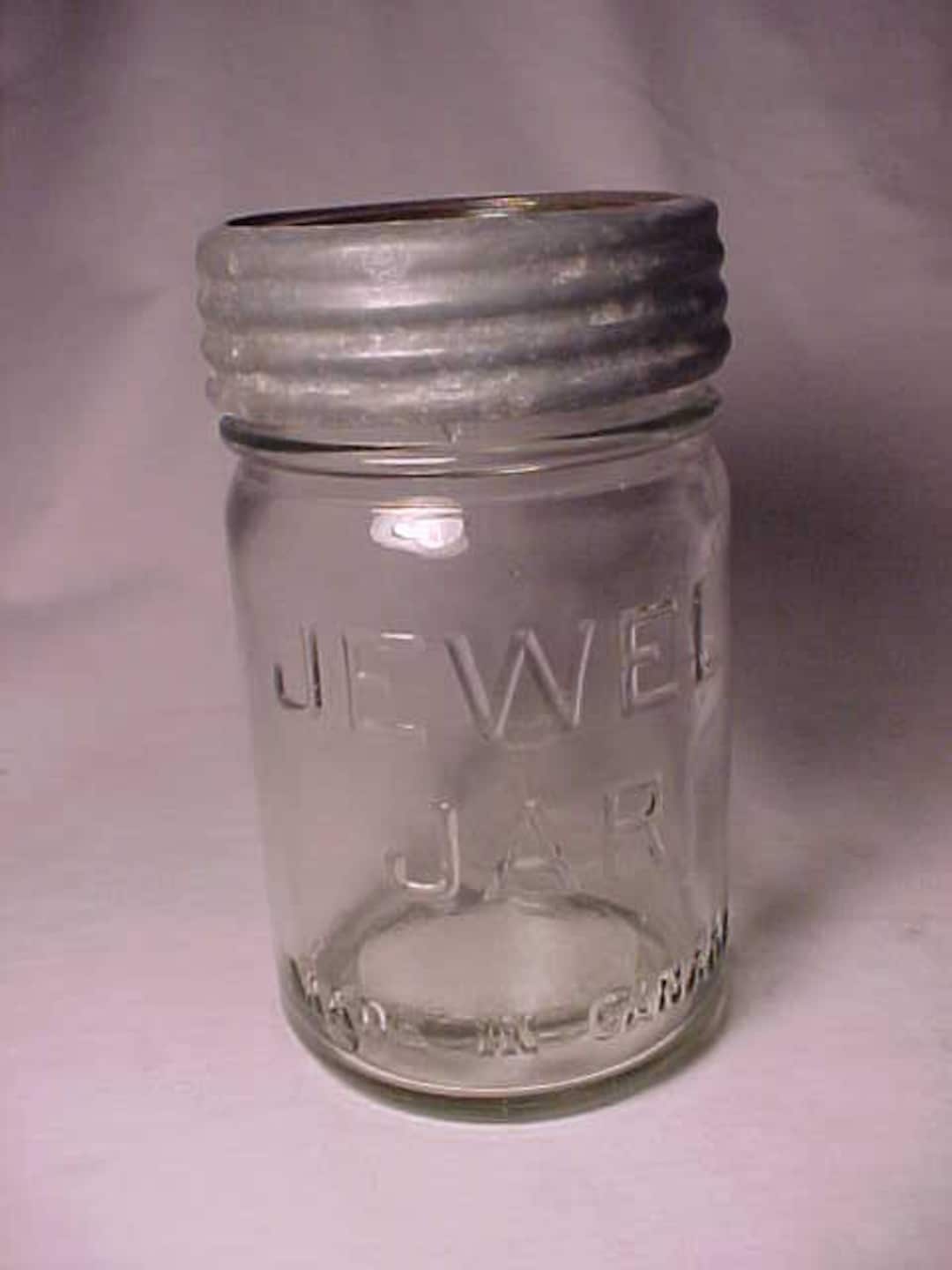 C1920s Jewel Jar Made in Canada Pint Size Canning Fruit Jar Clear Glass ...
