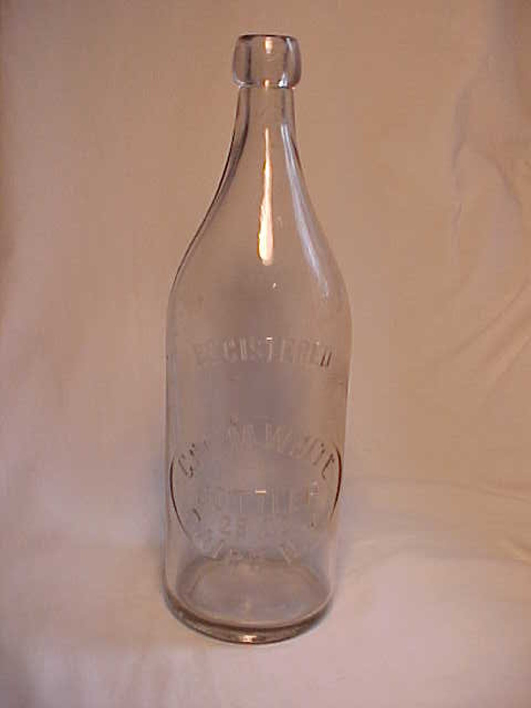 C1890s Geo. M. White Bottler Cairo, N.Y. 29 Oz. Clear Blown Glass Blob ...