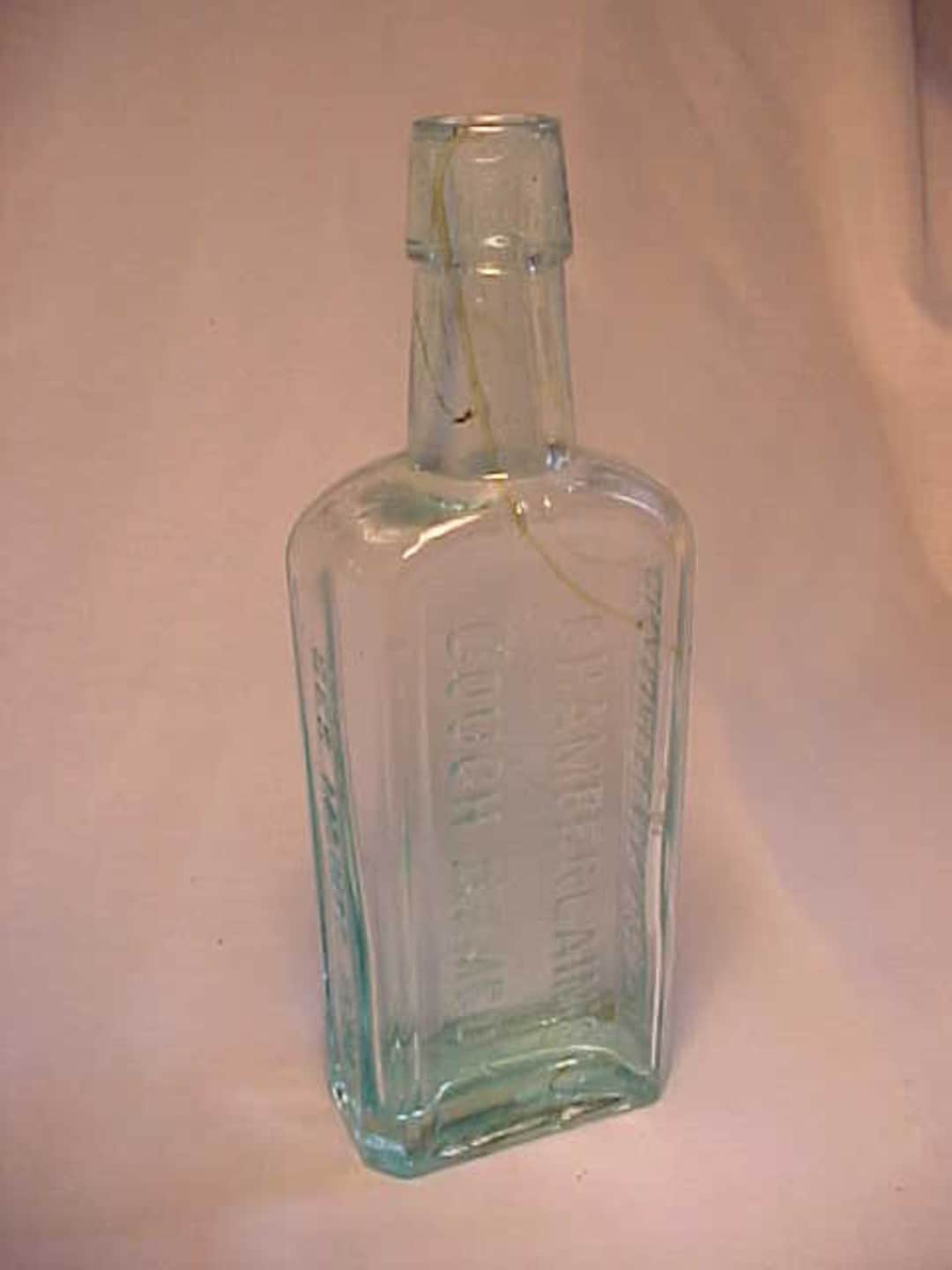 C1890s Chamberlain's Cough Remedy Des Moines, Iowa, Aqua Cork Top Blown ...