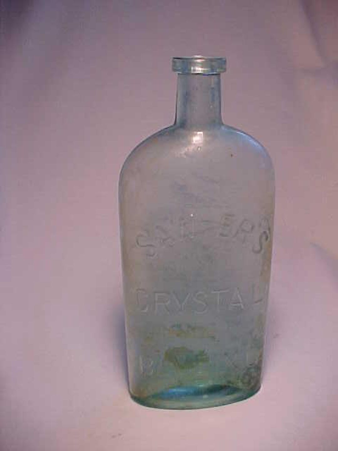 C1880s Sawyer's Crystal Blueing, Cork Top Aqua Blown Glass Household ...