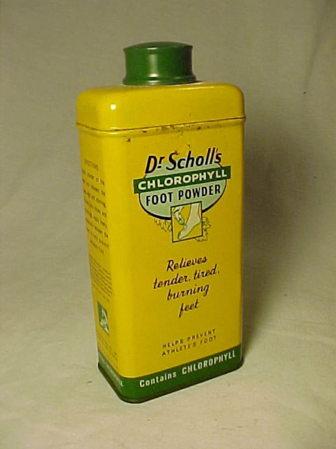 1952 Dr. Scholl's Chlorophyll Foot Powder the Scholl Mfg. Co. Chicago ...
