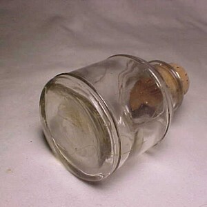 C1920s Unembossed Cork Top Cylindrical Round Inkwell Ink Bottle With a ...