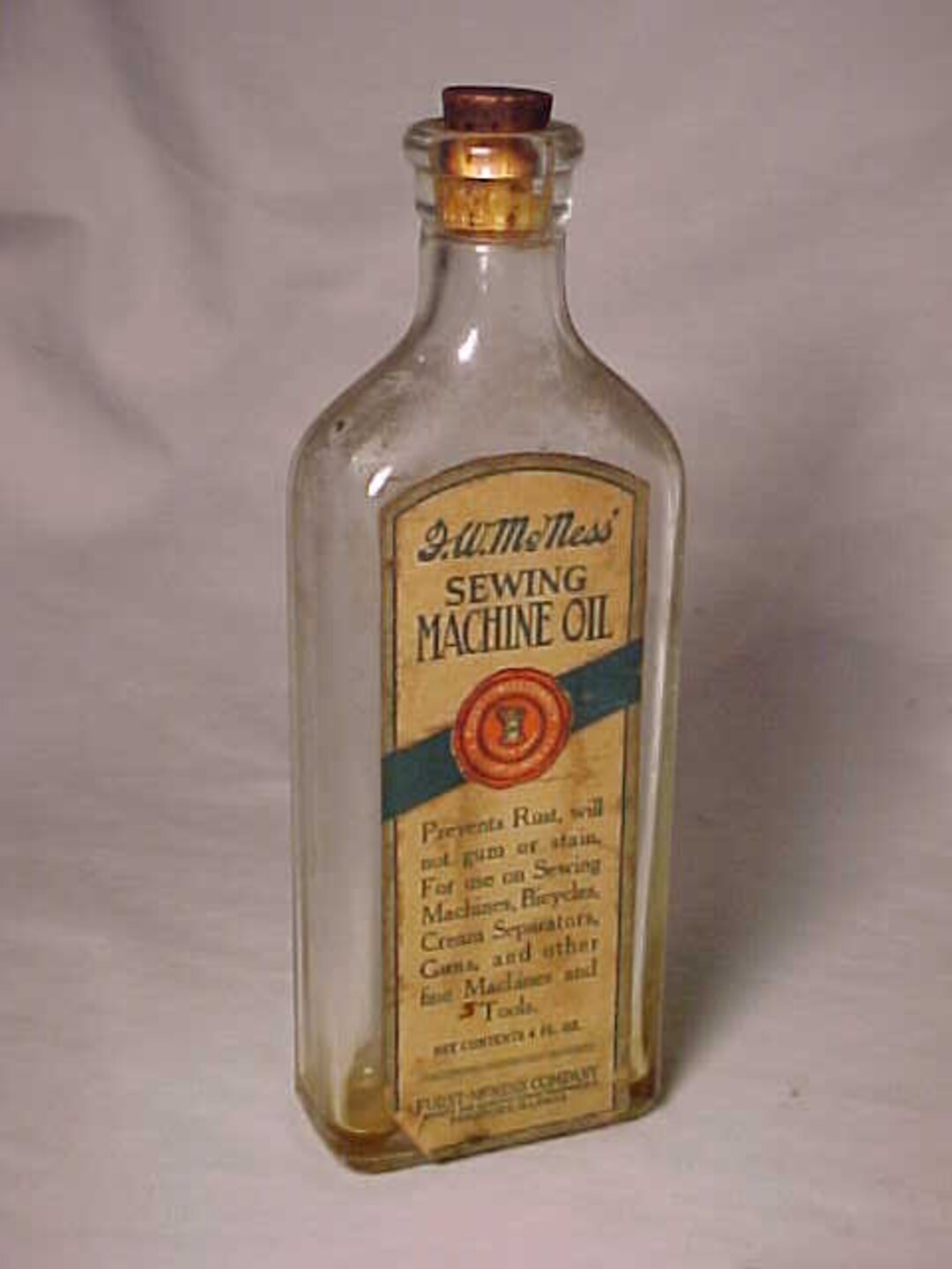 C1920s F. W. Mcness Sewing Machine Oil Furst Mcness Company Freeport ...