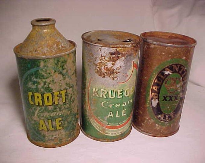 C1940s Krueger Cream Ale, Ballantine's Ale and Croft Cream Ale Beer Can ...