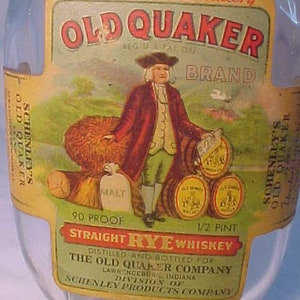 1937 Old Quaker Straight Rye Whiskey the Old Quaker Company ...