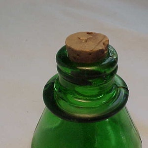 C1880s Carter's 76 Conical Cone Emerald Green Cork Top Blown Glass ...