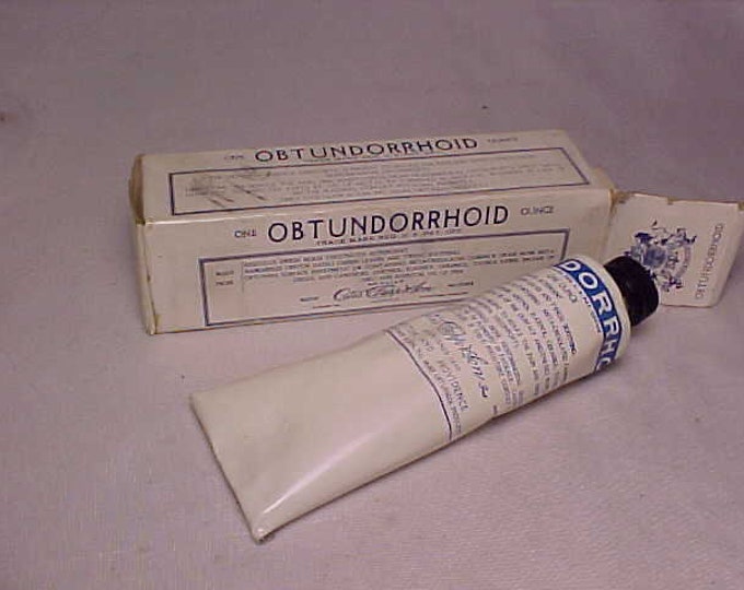 C1960 Obtundorrhoid Obtundia Cream Prepared by Otis Clapp & Son ...