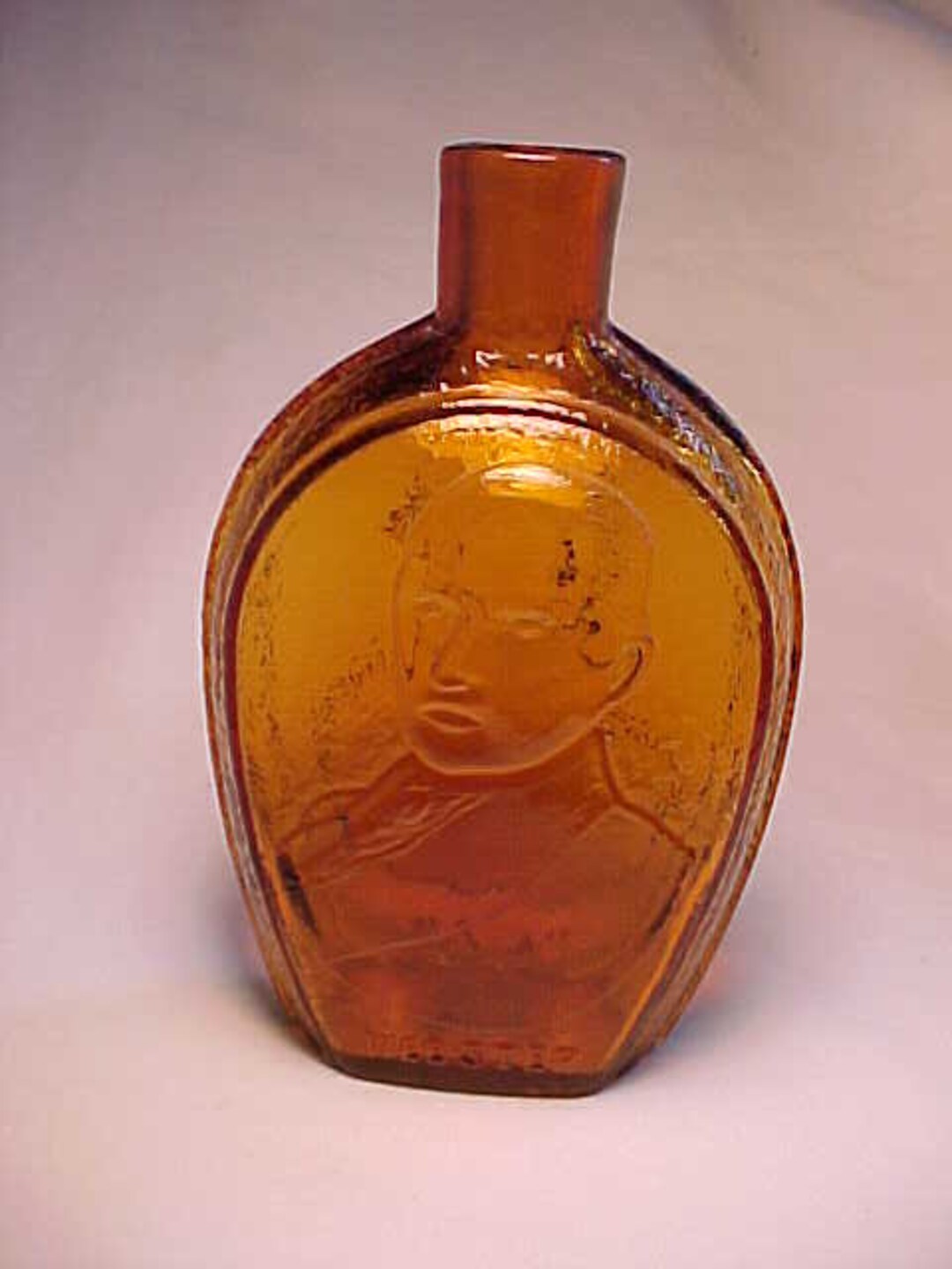 C1930 50 Wheaton Glass Works Wheaton Nj Henry Clay And Daniel Webster Reproduction Amber Blown