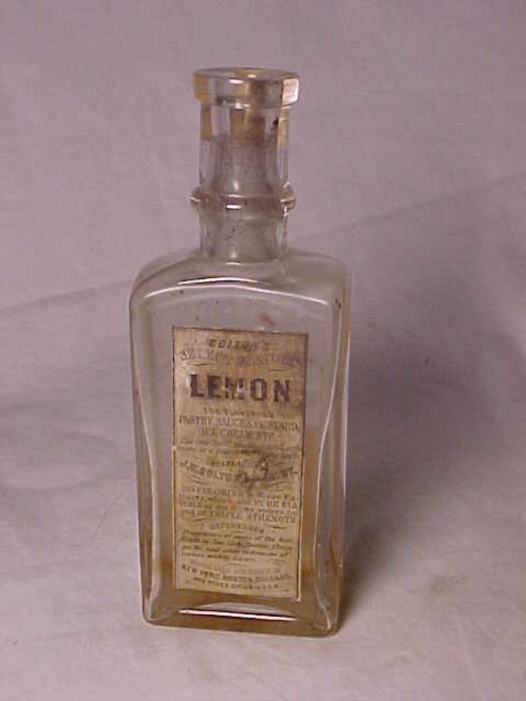 C1880s Colton's Select Flavors Lemon Boston, Mass. and New York, Clear ...