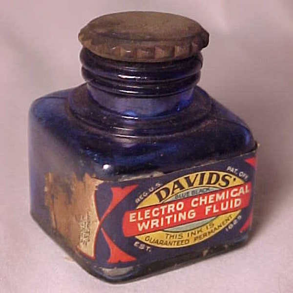 Old Glass Inkwell - Etsy