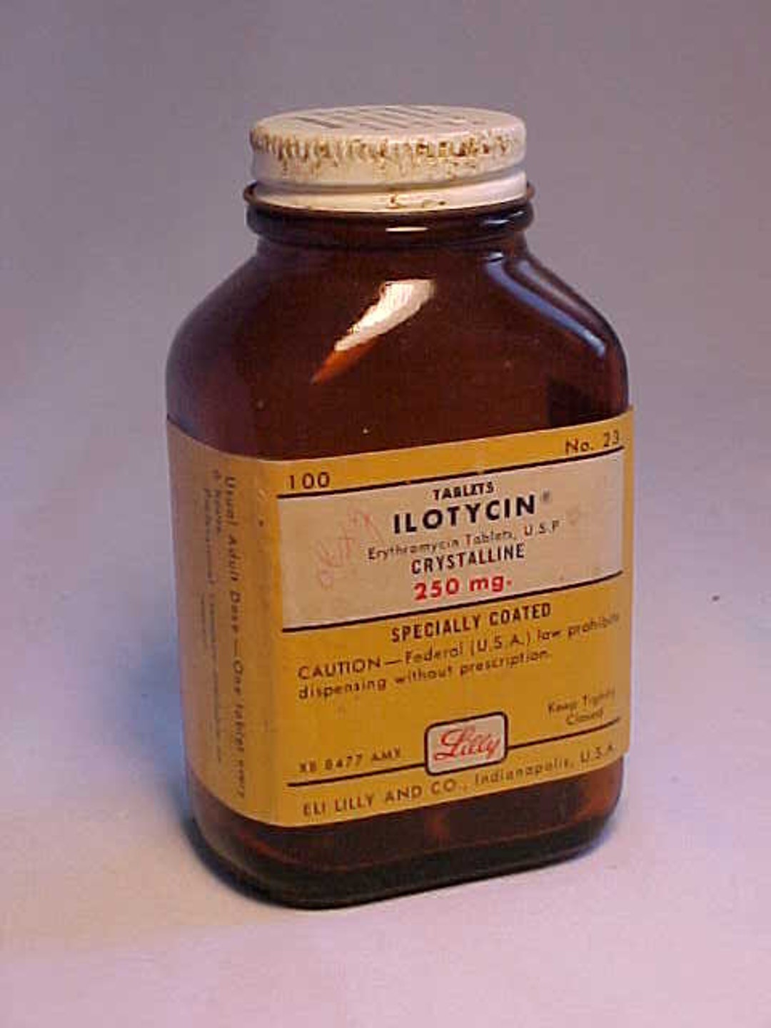 C1950s 100 Tablets Ilotycin Crystalline No. 23 Eli Lilly & Co ...