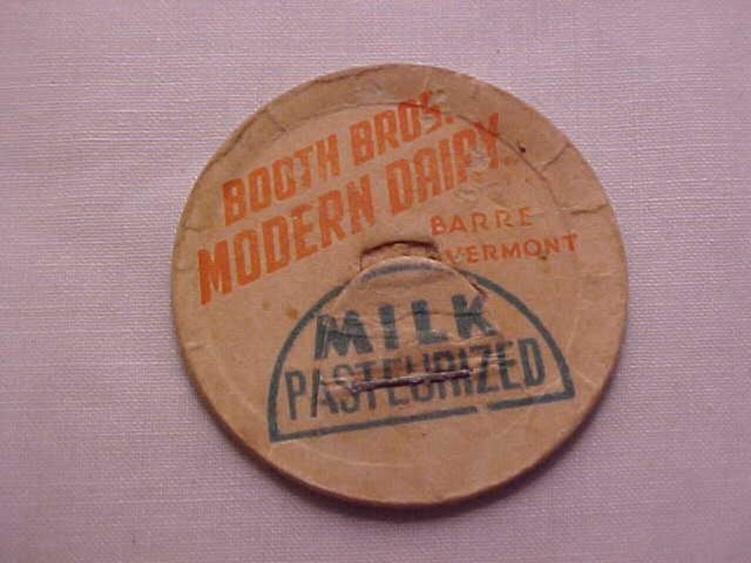 C1950s Booth Bros. Modern Dairy Barre, VT. Vermont, Milk Bottle Cap ...