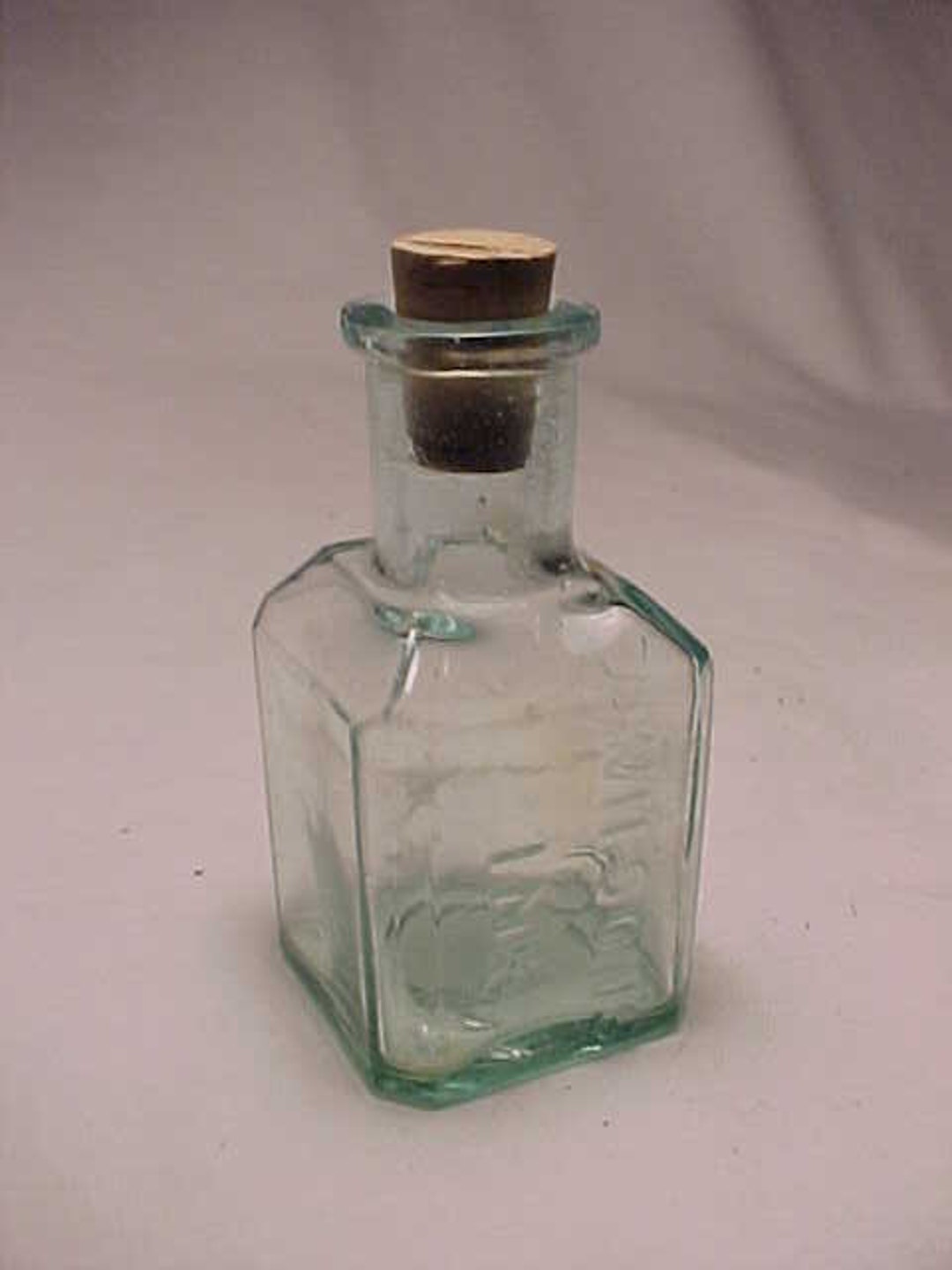 C1870s Wilson's Ink New York Cork Top Blown Aqua Glass School House ...