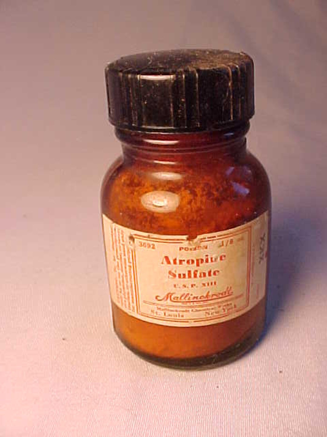 C1940s 1/8 Oz. Poison Atropine Sulfate USP XIII Mallinckrodt - Etsy