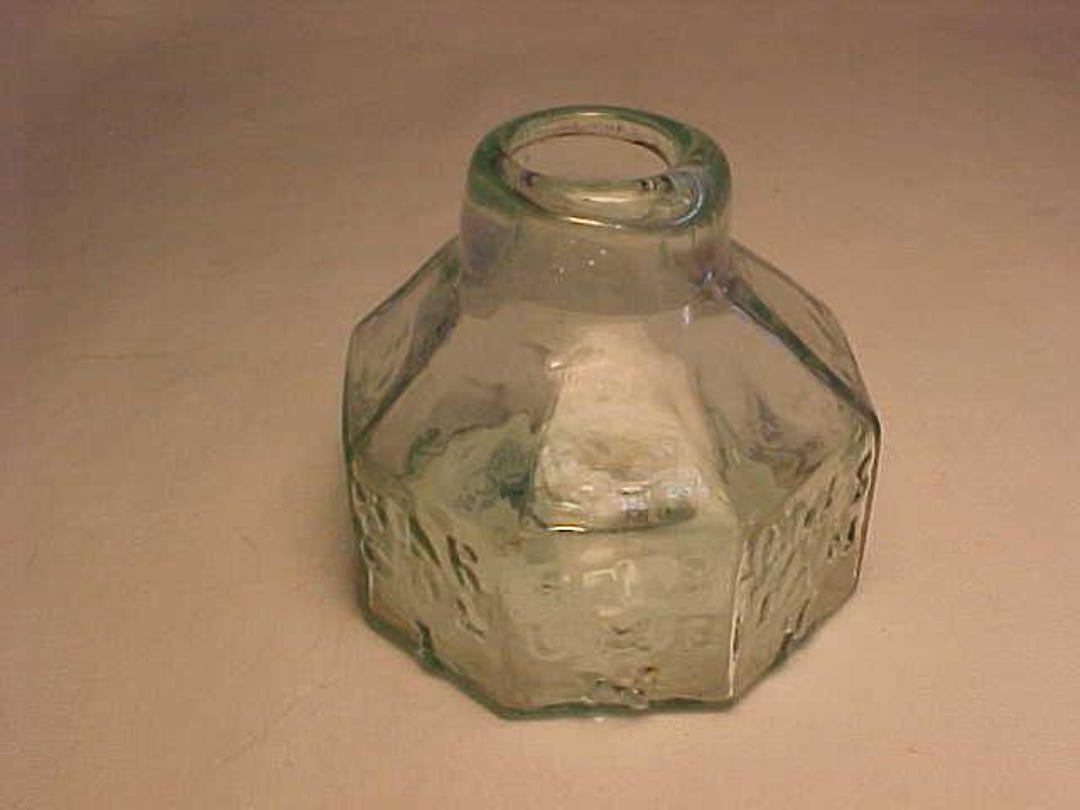 C1840s Harrison's Columbian Ink, Cork Top Open Pontil Aqua Glass Master ...